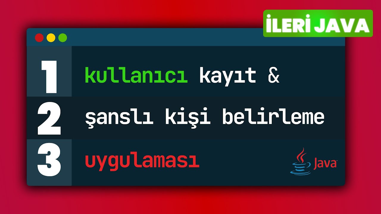 İleri Seviye Java: Kullanıcı Kayıt ve Şanslı Kişi Belirleme - YouTube