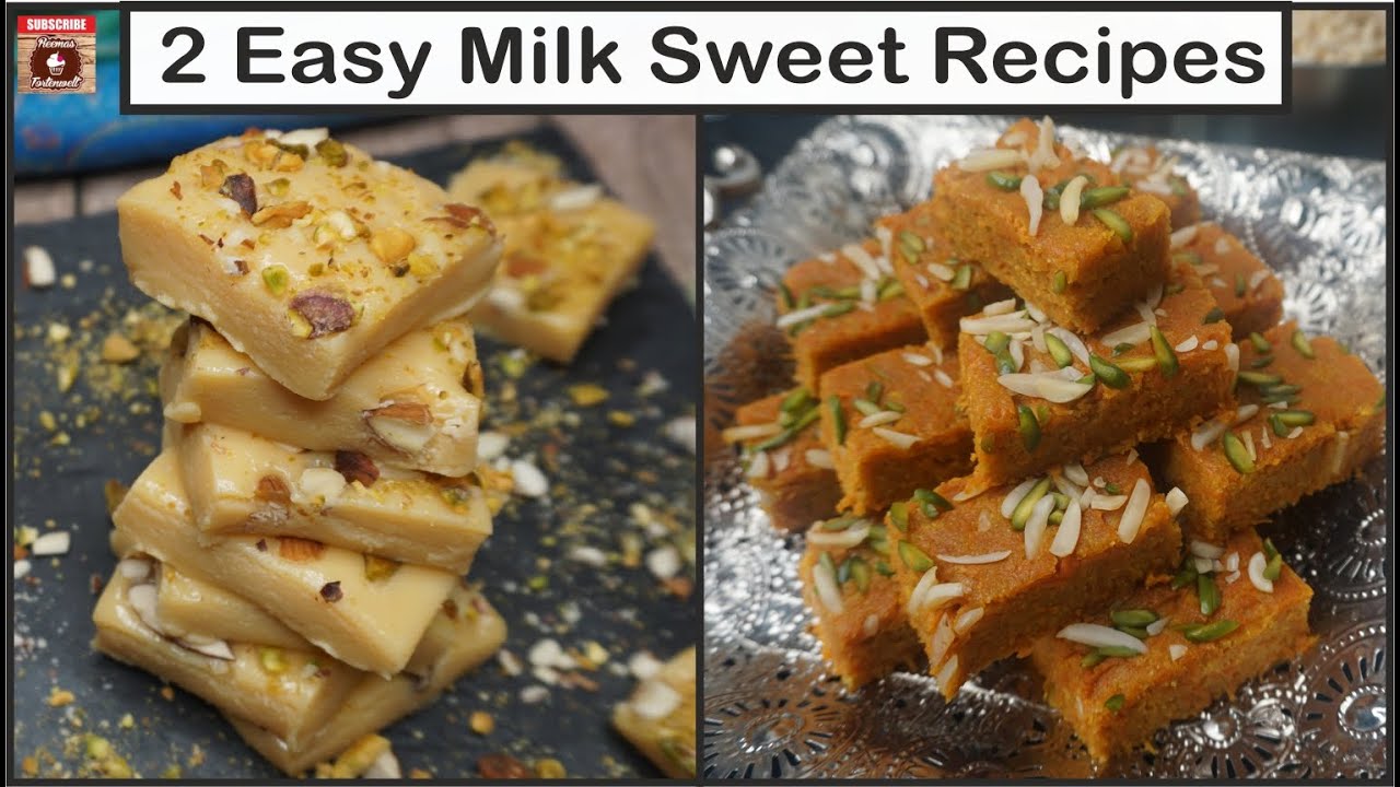 2 easy milk sweet recipes | easy milk dessert recipes | instant milk ...