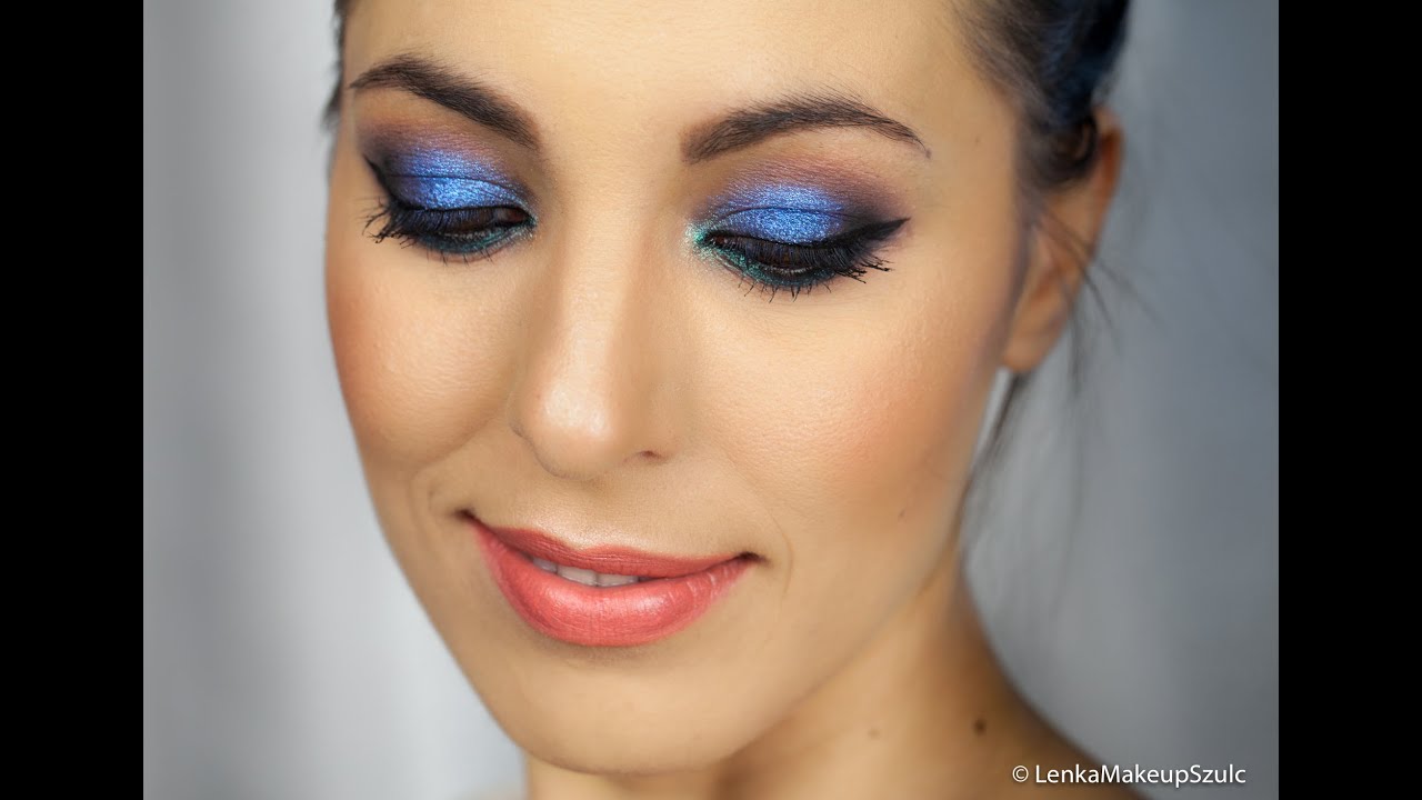 Metallic Blue Smokey Eye Lenkamakeupszulc Youtube