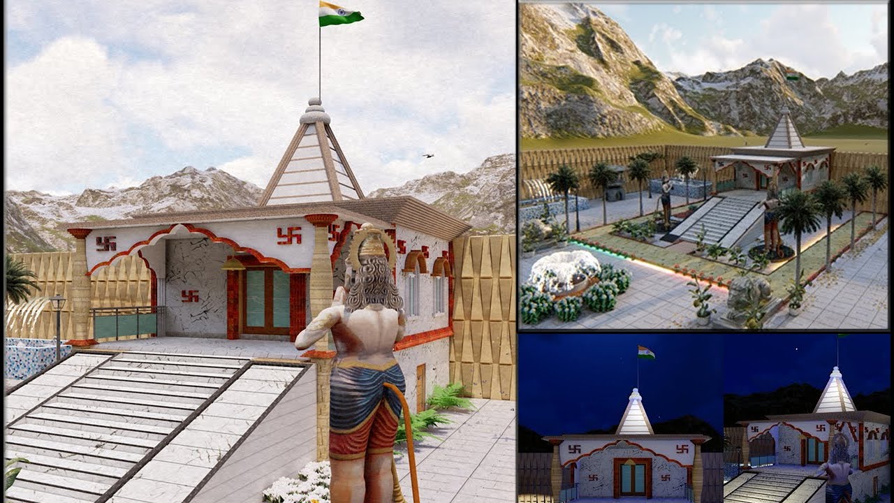 Temple 3D Walkthrough Animation / Temple Design and exterior - YouTube