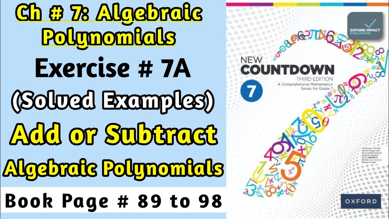 Exercise 7A | Examples | Oxford New Countdown | Grade 7 | Iqra Zahra ...