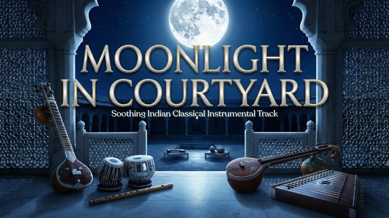 Indian Classical Instrumental Music ~ Moonlight in Courtyard ...