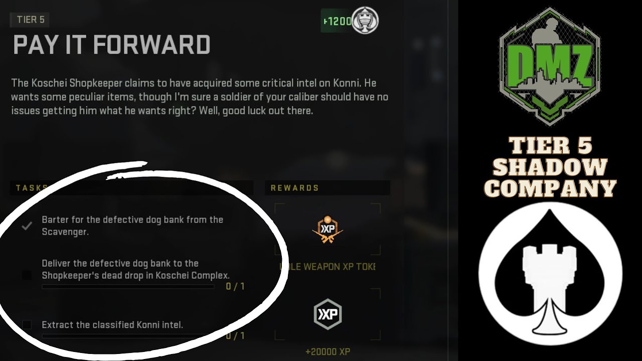 Pay It Forward (SOLO) Tier 5 Shadow Company Mission DMZ Warzone 2.0 - YouTube