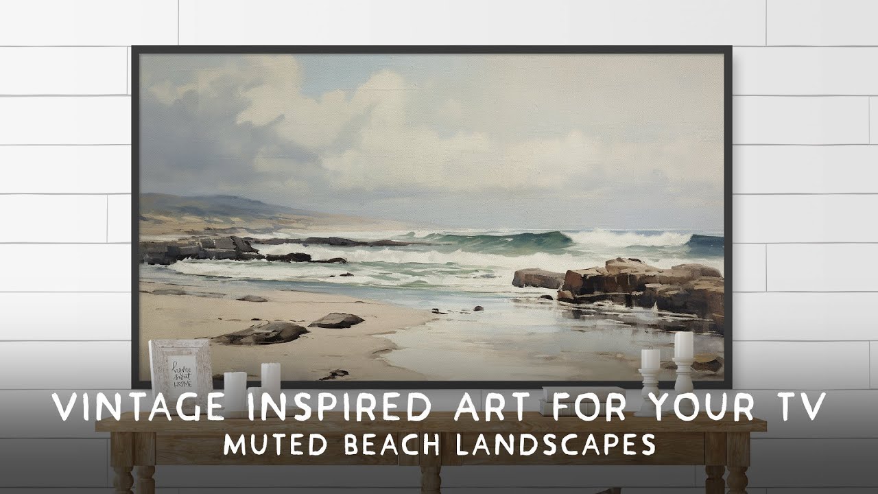 Muted Beach Scenes Art Screensaver | Turn Your TV Into Art | Vintage ...