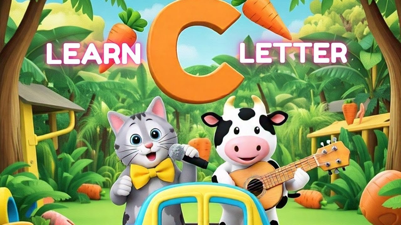 Learn C Words: Cat, Car, Cow and Carrot | ABC Sounds | Kidz Scholium ...