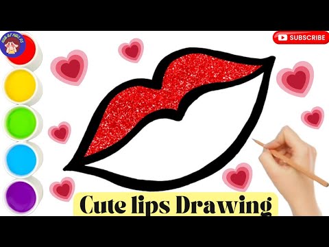 How to draw Cute Lips 👄| Colorful lips 💋drawing|Coloring for kids ...