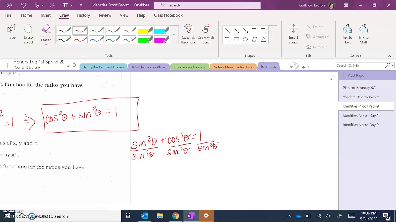Notes: Identities Proof Packet - YouTube
