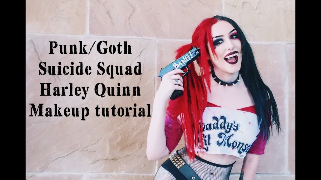 punk/goth suicide squad harley quinn makeup tutorial || Jade Graves ...