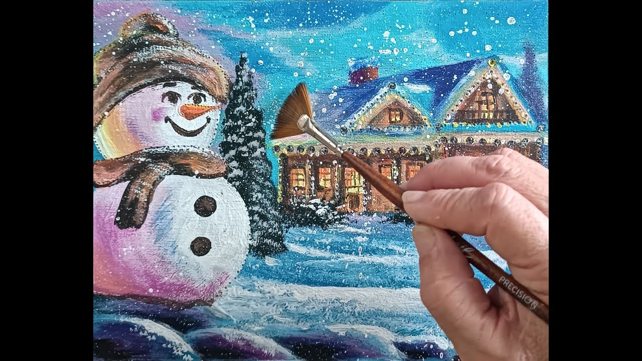 “Magical Light-Up Snowman Painting Christmas DIY Art Transformation ...