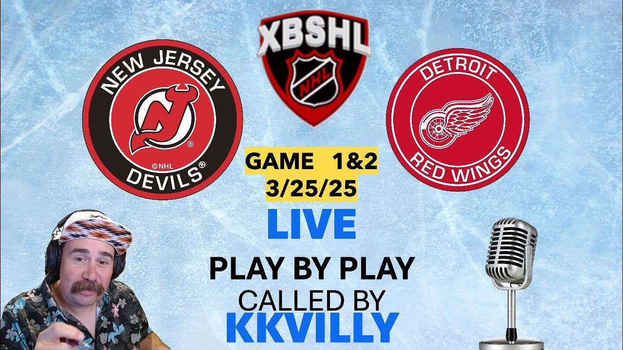 XBSHL: New Jersey Devils VS Detroit Redwings 3/25/25 - YouTube