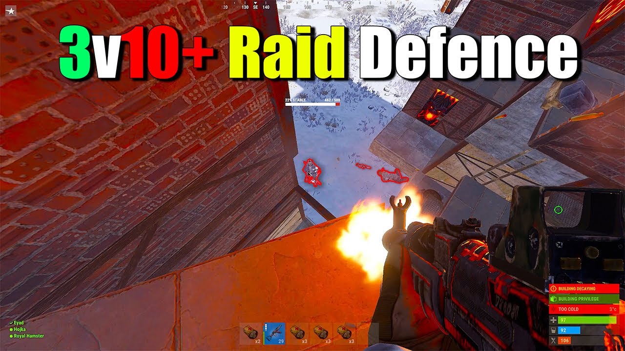 Fastest Trio Snowball Leads to an Intense Raid Defence.. - Rust - YouTube
