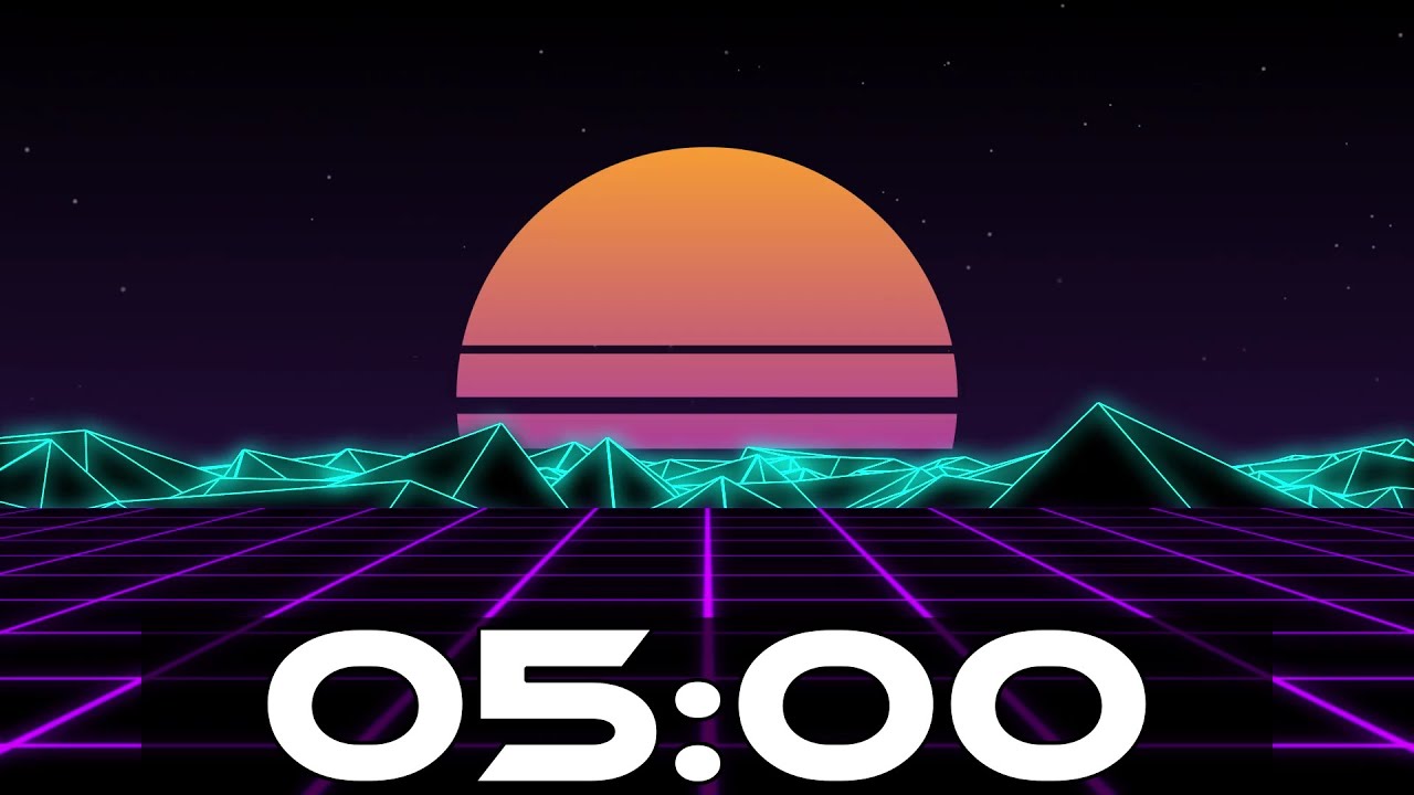 5 minute Timer with Electronic Music - Retrowave Countdown Alarm Beep ...