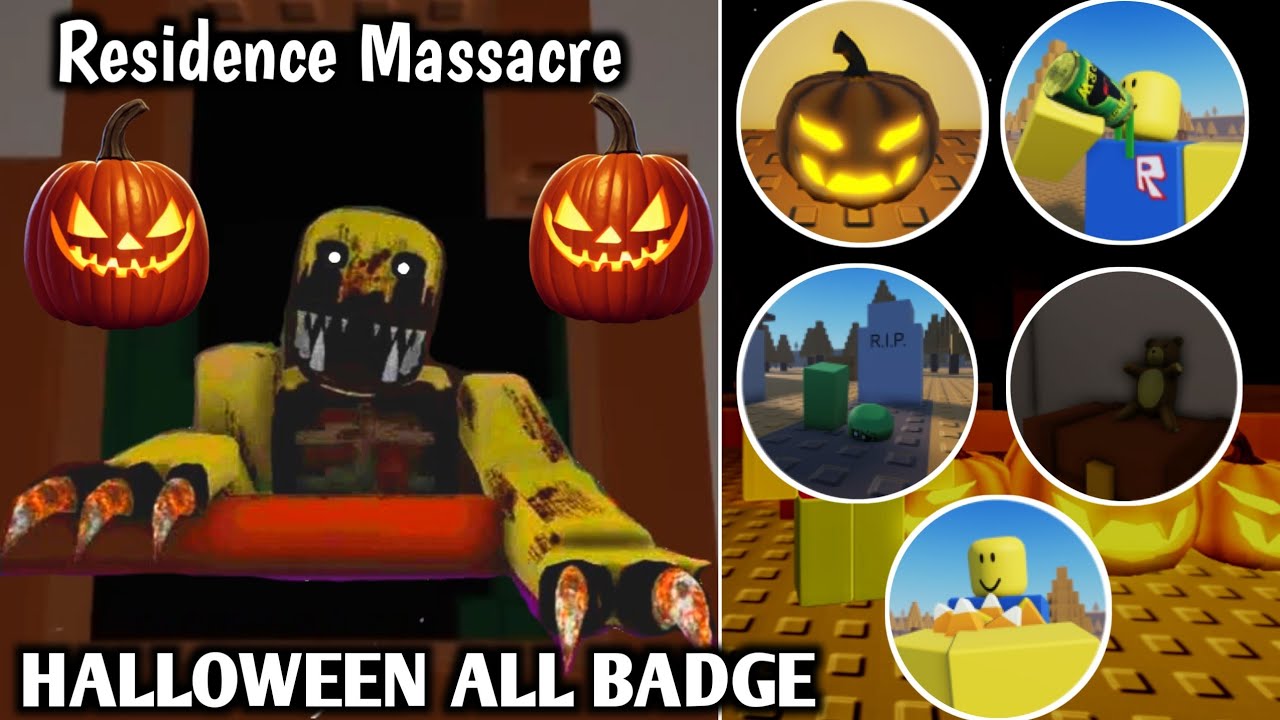 Roblox Residence Massacre Halloween Update All 5 Badges Showcase & How ...