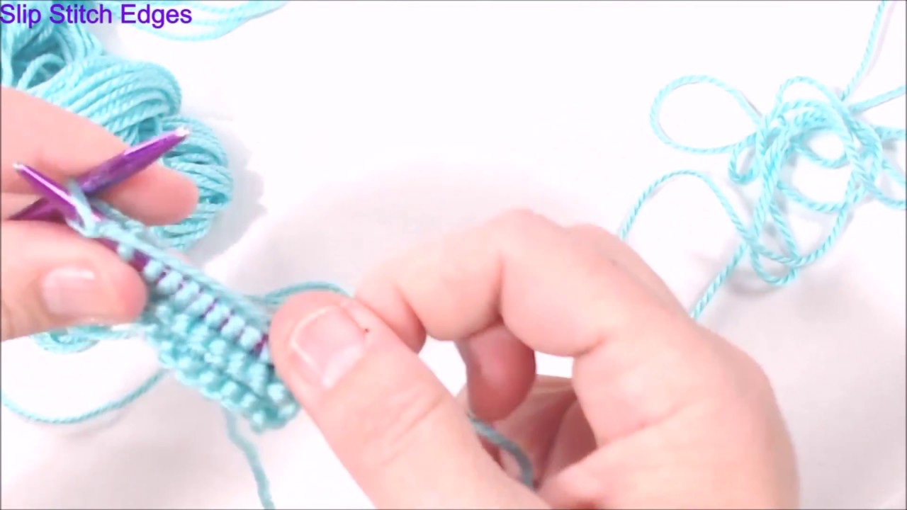 Working a Slipped Stitch Edge in Garter Stitch - YouTube