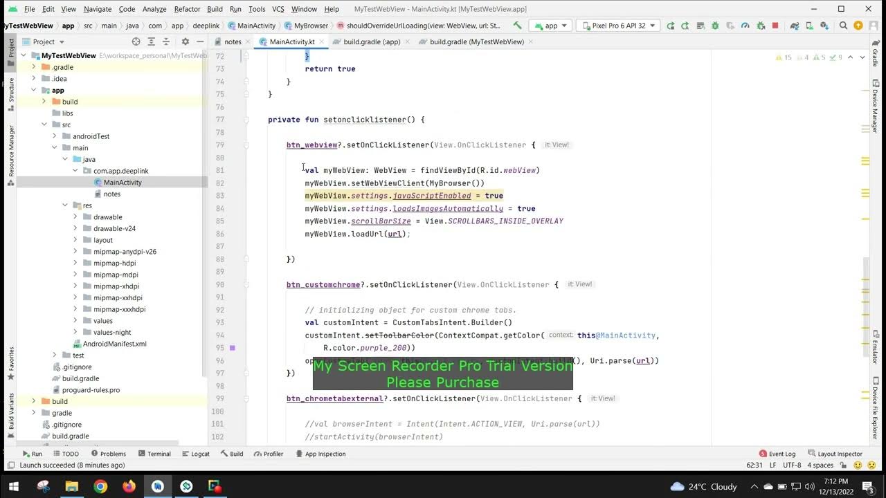 Open App from webview in Android Studio Kotlin - YouTube