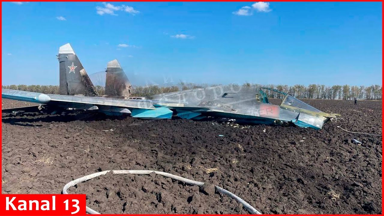 Footage of the crashed Russian Su-34 fighter-bomber aircraft - YouTube