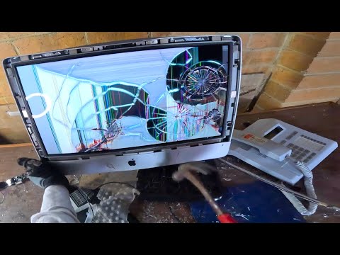 Angry Office Man Gets Destructive With iMac Computer