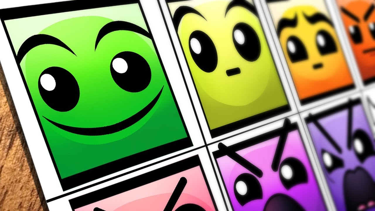 Drawing All GEOMETRY DASH Difficulty Faces BUT THEY SQUARE / How to ...