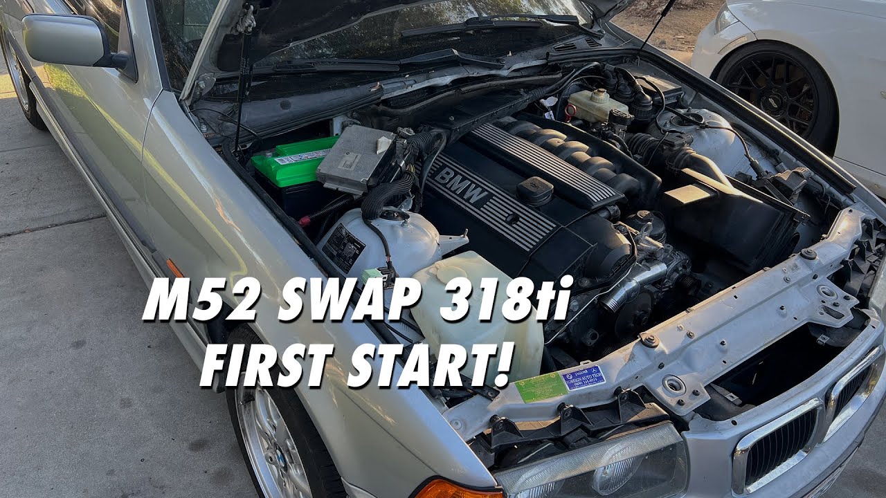 M52 Swap on my 318ti E36 - Pt. 3 First Start - YouTube