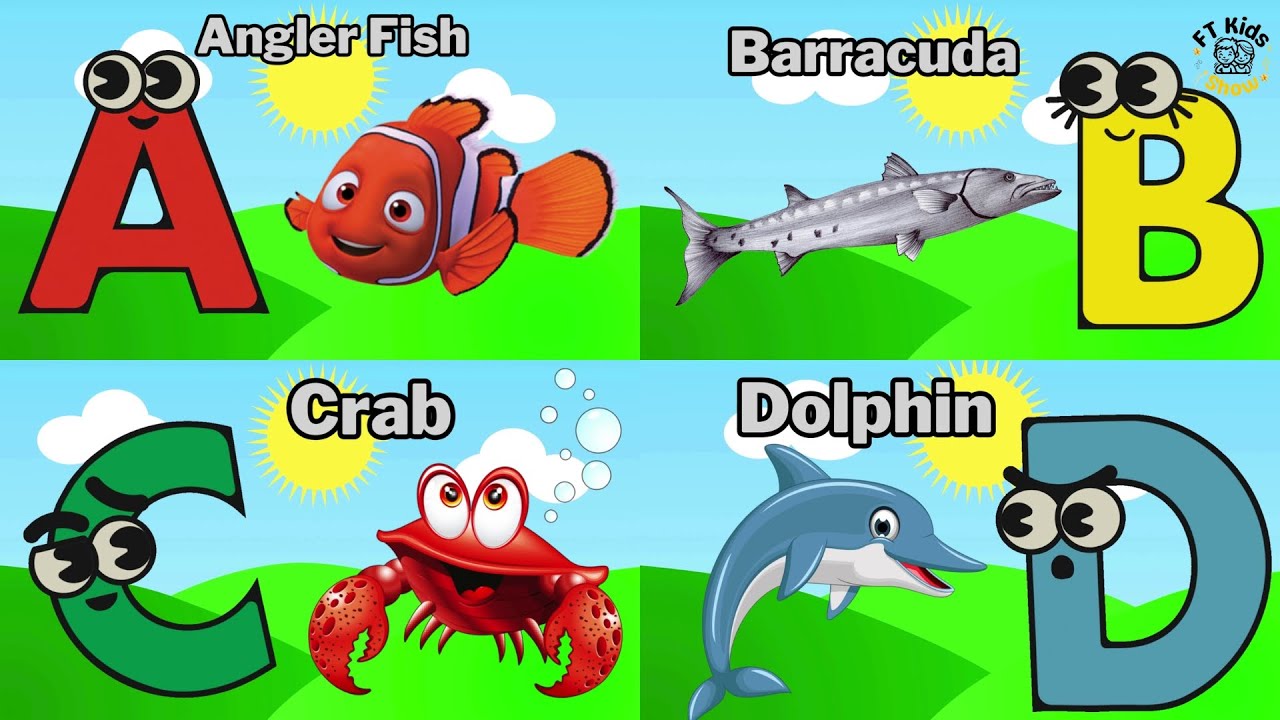 ABC phonics animals | ABC Sea Animals song | English and Animals for ...