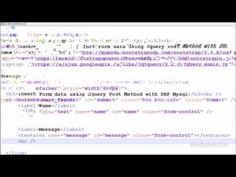 Insert Form data using Jquery Post() Method with PHP Mysql - YouTube