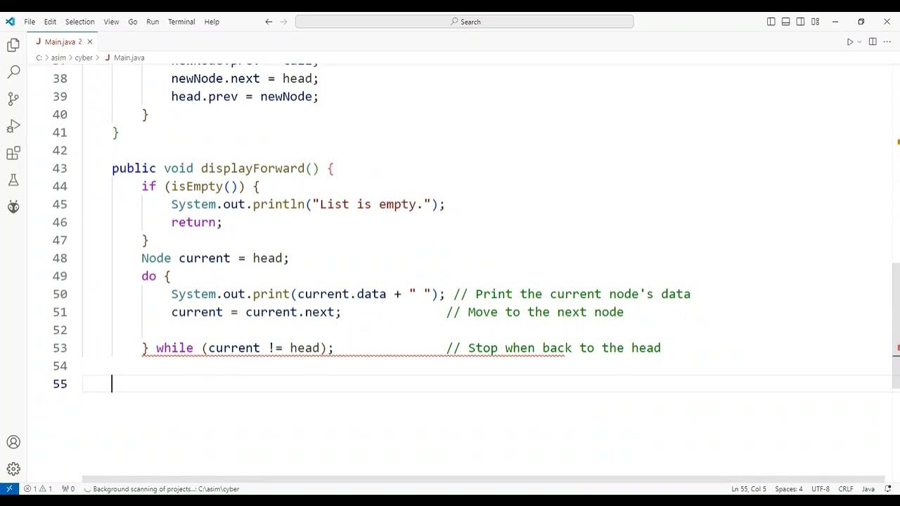 Circular Doubly Linked List in Java - YouTube