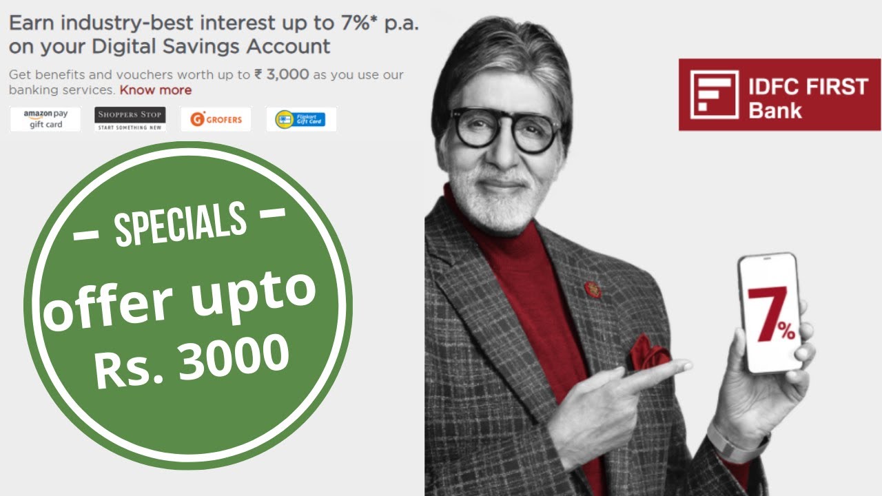 IDFC First Bank Saving Account Special offer full details - YouTube