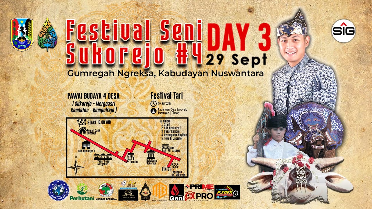 🎥 🔴 LIVE | PAWAI BUDAYA 4 DESA | FESTIVAL SENI SUKOREJO #4 DAY 3 - YouTube