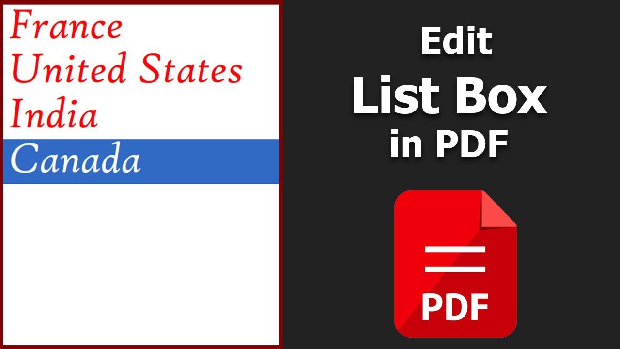 How to edit list box in pdf file using Nitro Pro - YouTube