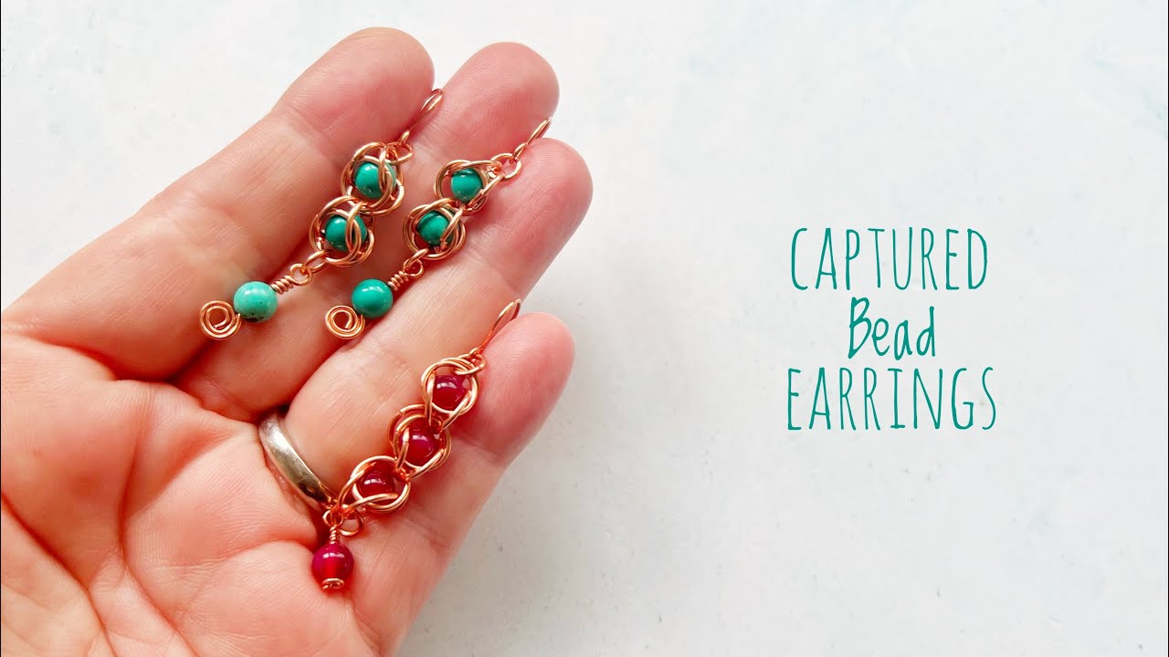 Copper Wire Jewelry - Captured Bead Earring Tutorial - YouTube