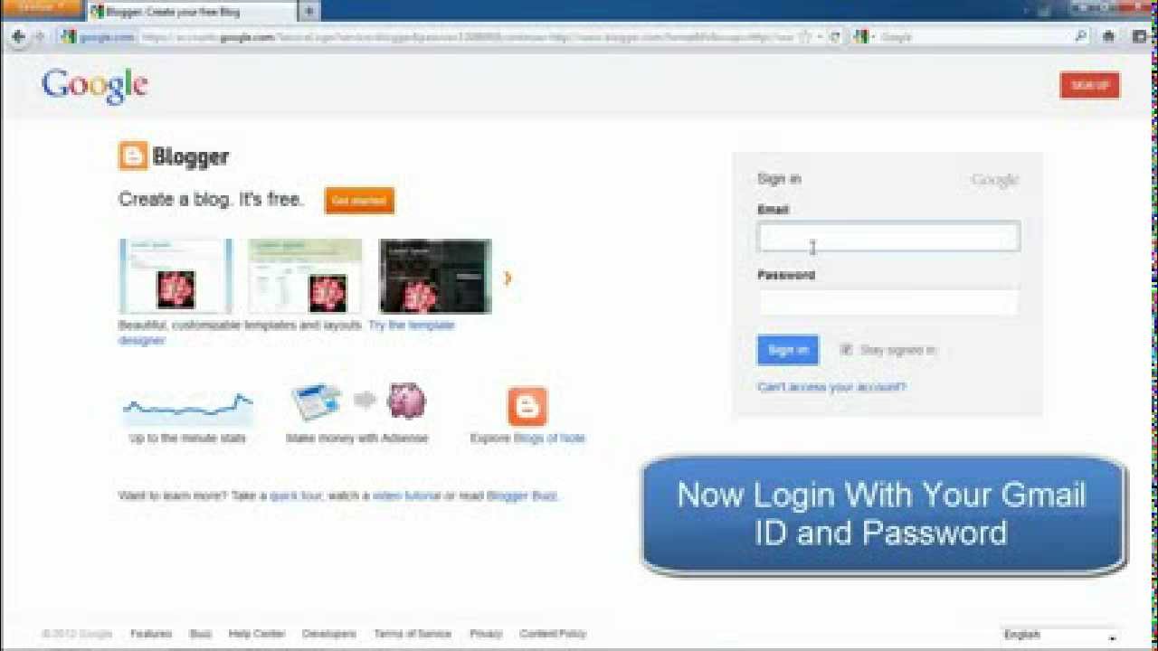 How to create a Blogspot account 2013 - YouTube