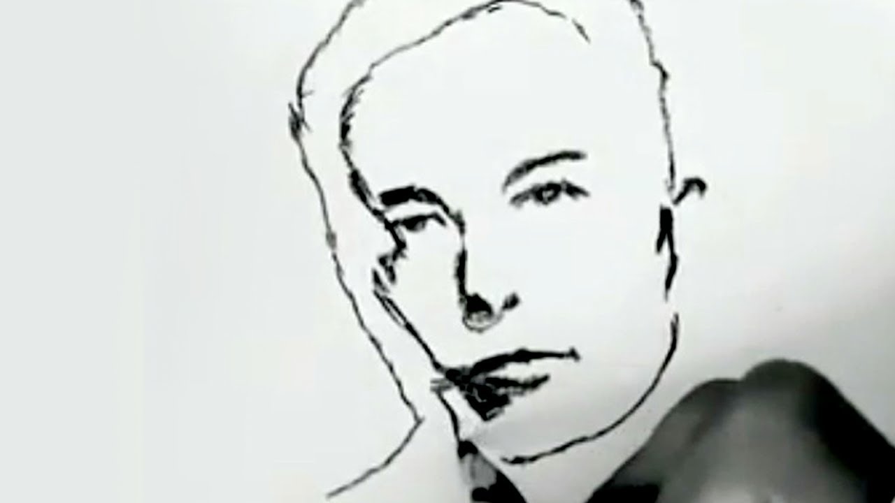 Drawing Elon Musk stencil silhouette - YouTube