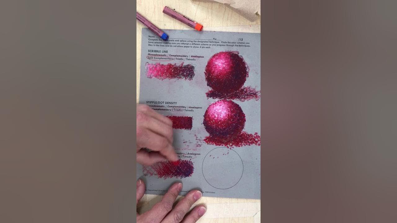 Oil Pastel and Color Scheme exercise PT11: Cross-Hatching VALUE SCALE ...
