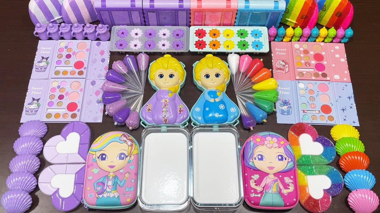 PURPLE and RAINBOW Slime !!!Mixing random into PIPING BAG slime🌻🌻🌻 ...