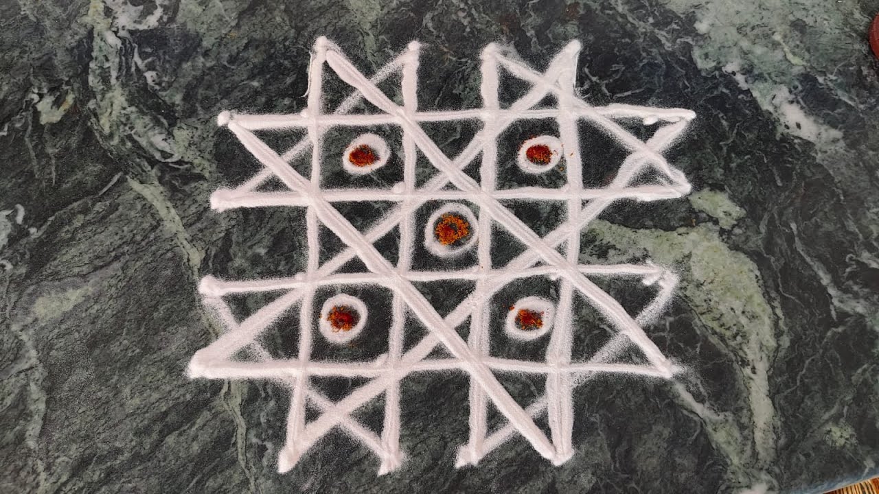 2 Basic,Simple & Easy Kolam Design #3 || Vks Muggulu - YouTube