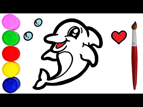 Delfin Zeichnen und Malen für Kinder