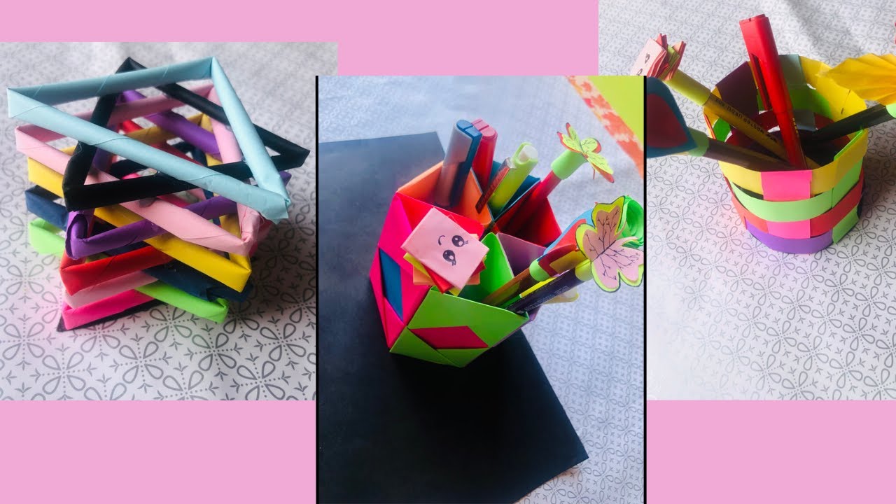 3 unique pen/pencil boxes DIY | desk organizer |DIY| Paper work # ...