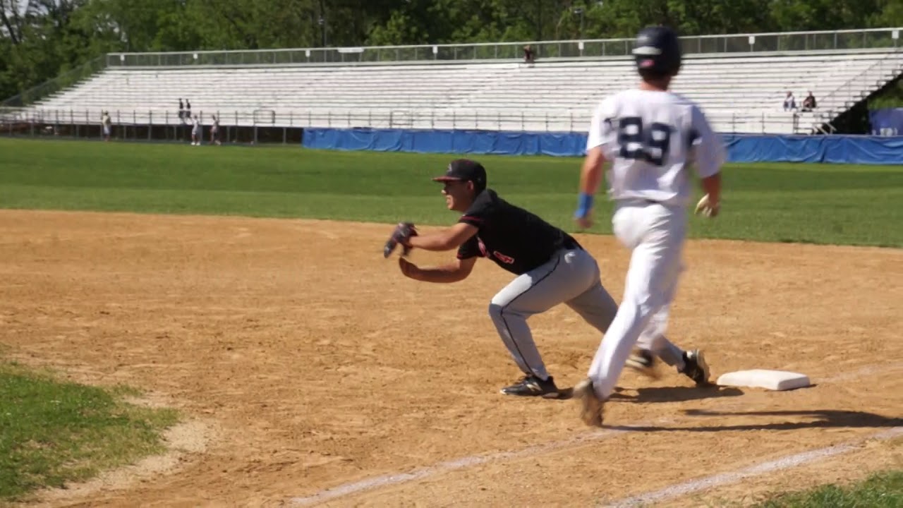 Tyler Lehmann starts 5-5-3 double play for Robbinsville - YouTube