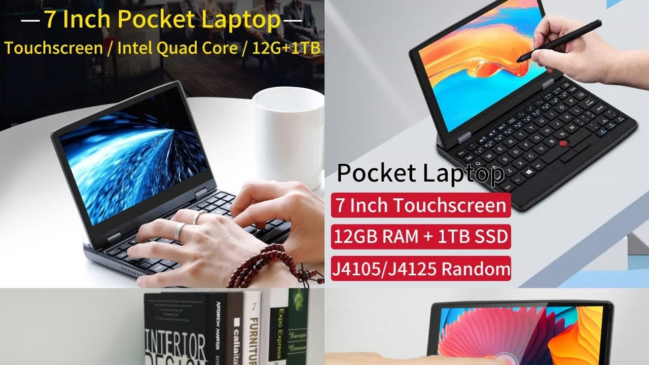 MINI POCKET LAPTOP 7" INCH TOUCH SCREEN NOTEBOOK WIFI, BLUETOOTH # ...
