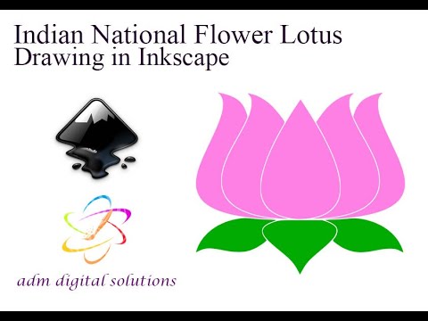 How to Draw Lotus Flower in Inkscape || Indian National Flower Lotus ...