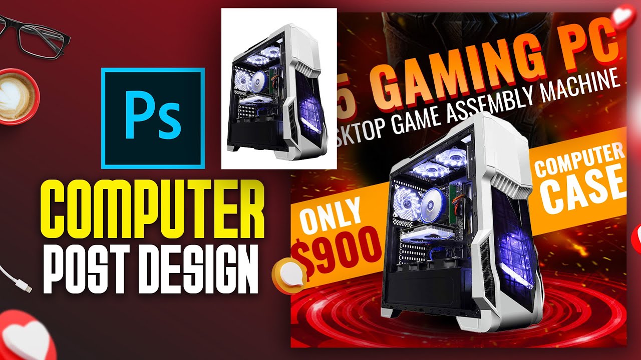 Computer social media post design tutorial - YouTube