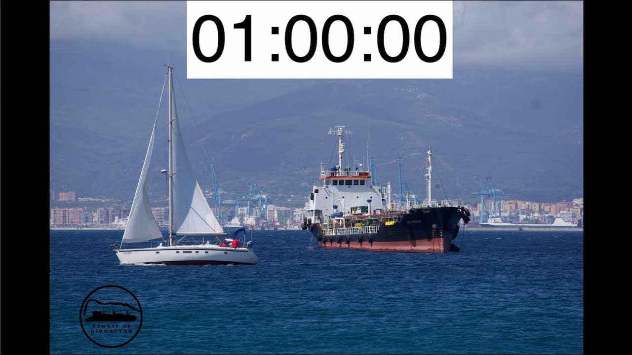 1 Hour Countdown Timer set to Ships at The Strait of Gibraltar, New ...