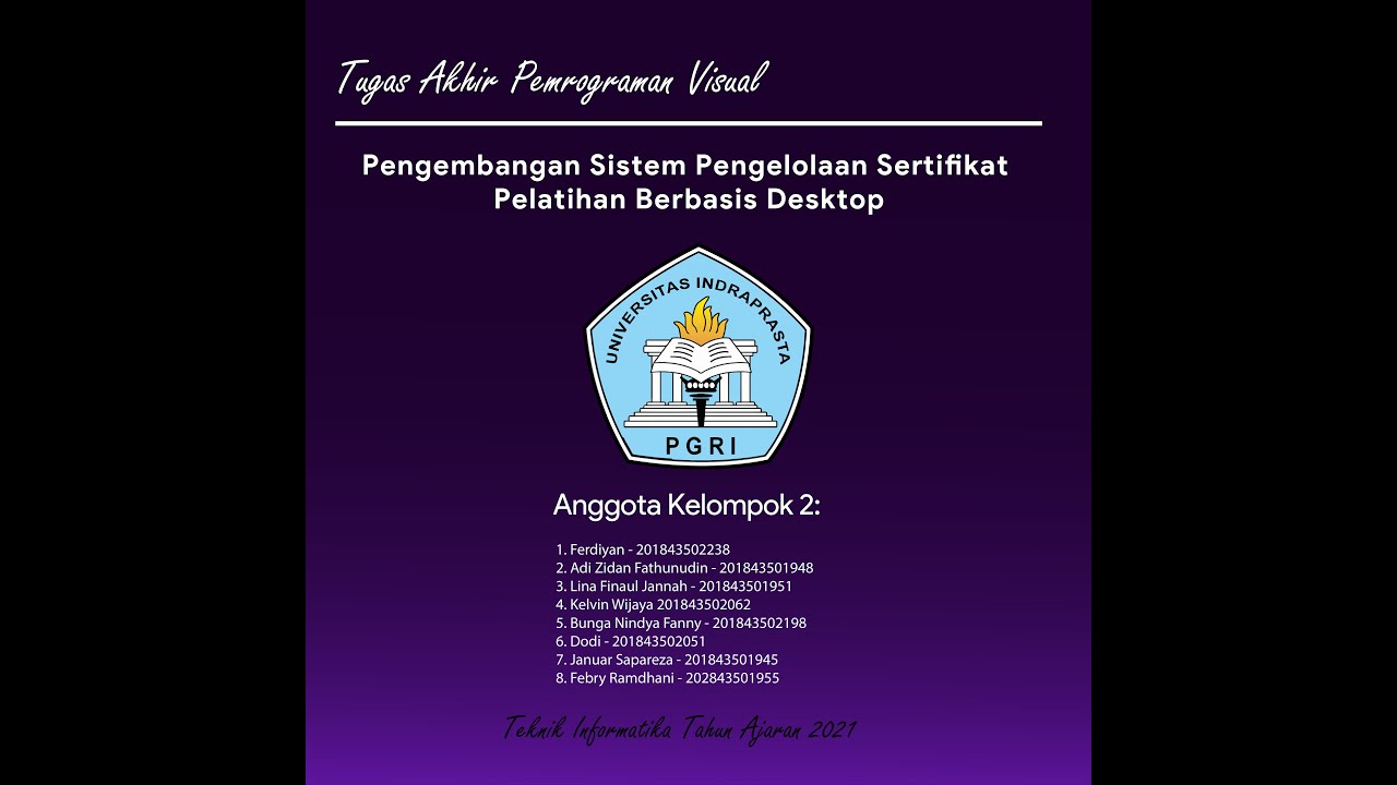 Tugas Akhir Pemrograman Visual - Pengembangan SP Sertifikat Pelatihan Berbasis Desktop ...