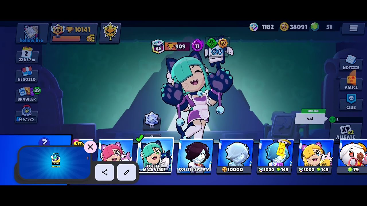 Shoppo la skin di Colette maid verde #brawlstars - YouTube