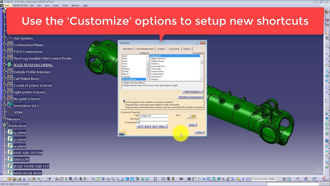 CATIA V5 - TIPS AND TRICKS - SHORTCUTS TO QUICKLY EXPAND OR COLLAPSE ...