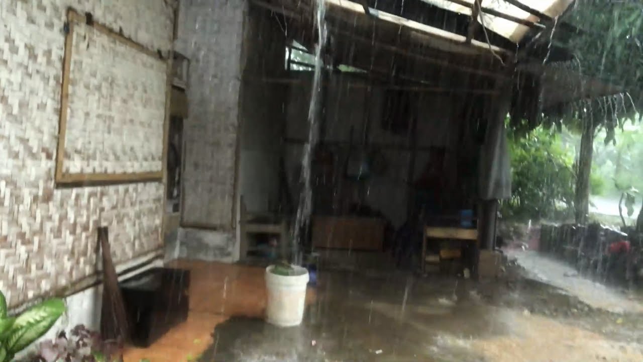 Super Heavy Rain Penetrates Village Houses | It rained very cold. Sleep ...