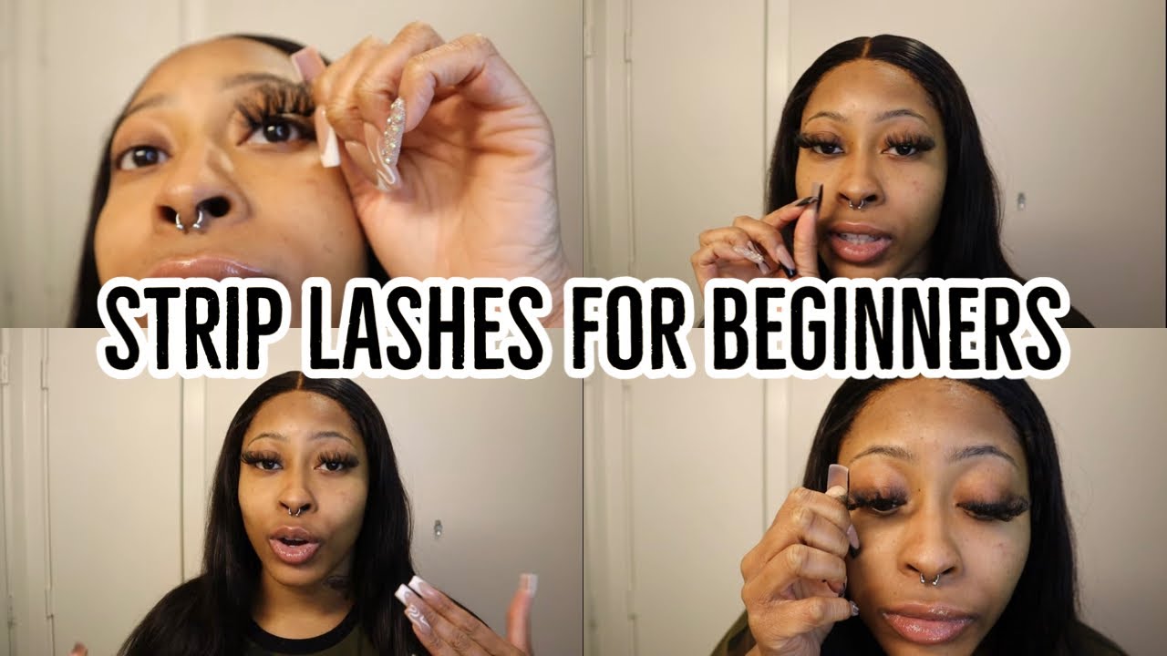 How to Apply Strip Lashes | Very Detailed | Beginner Friendly - YouTube