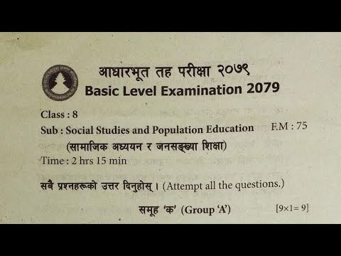 Social Question,Class 8 from ongoing BLE 2079, Bhaktapur Municipality ...