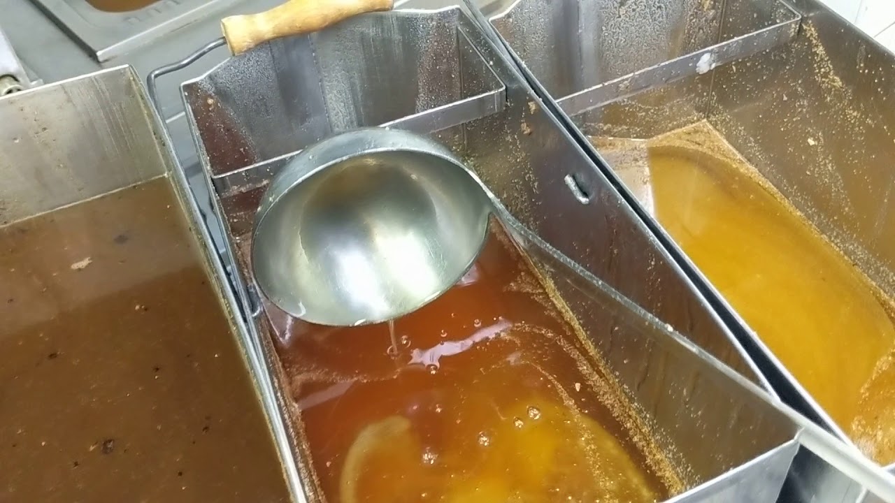 Info: Friteusenfett, wie sieht das Fett aus wenn wir es wechseln. - YouTube