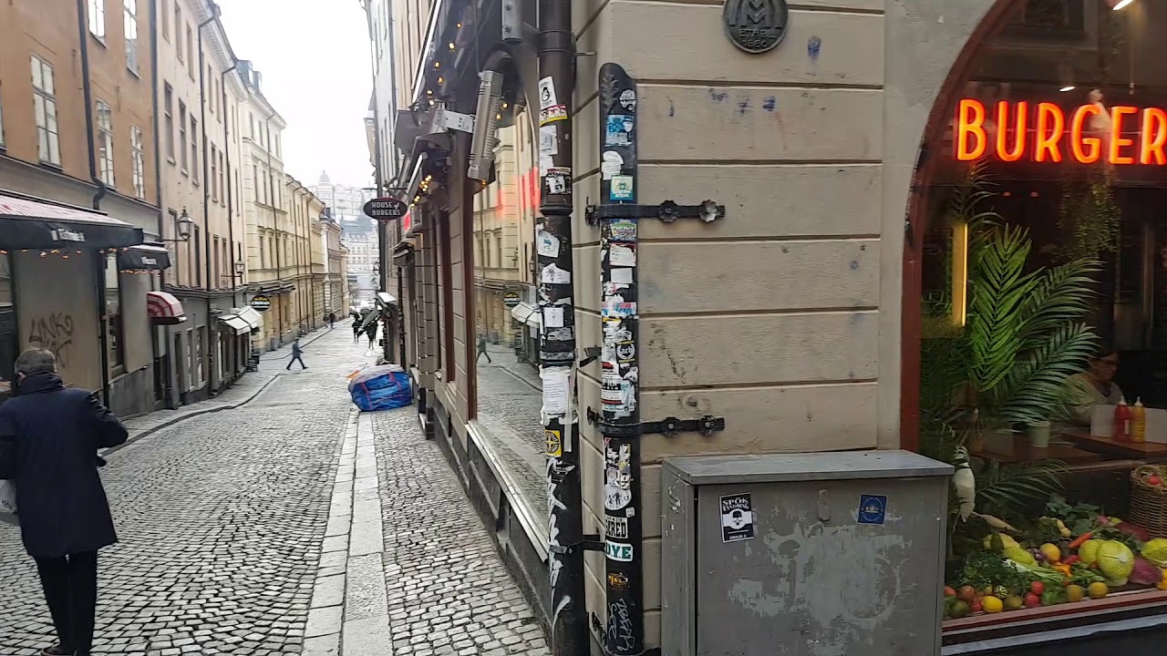 Stockholm, Sweden: street Västerlånggatan - YouTube